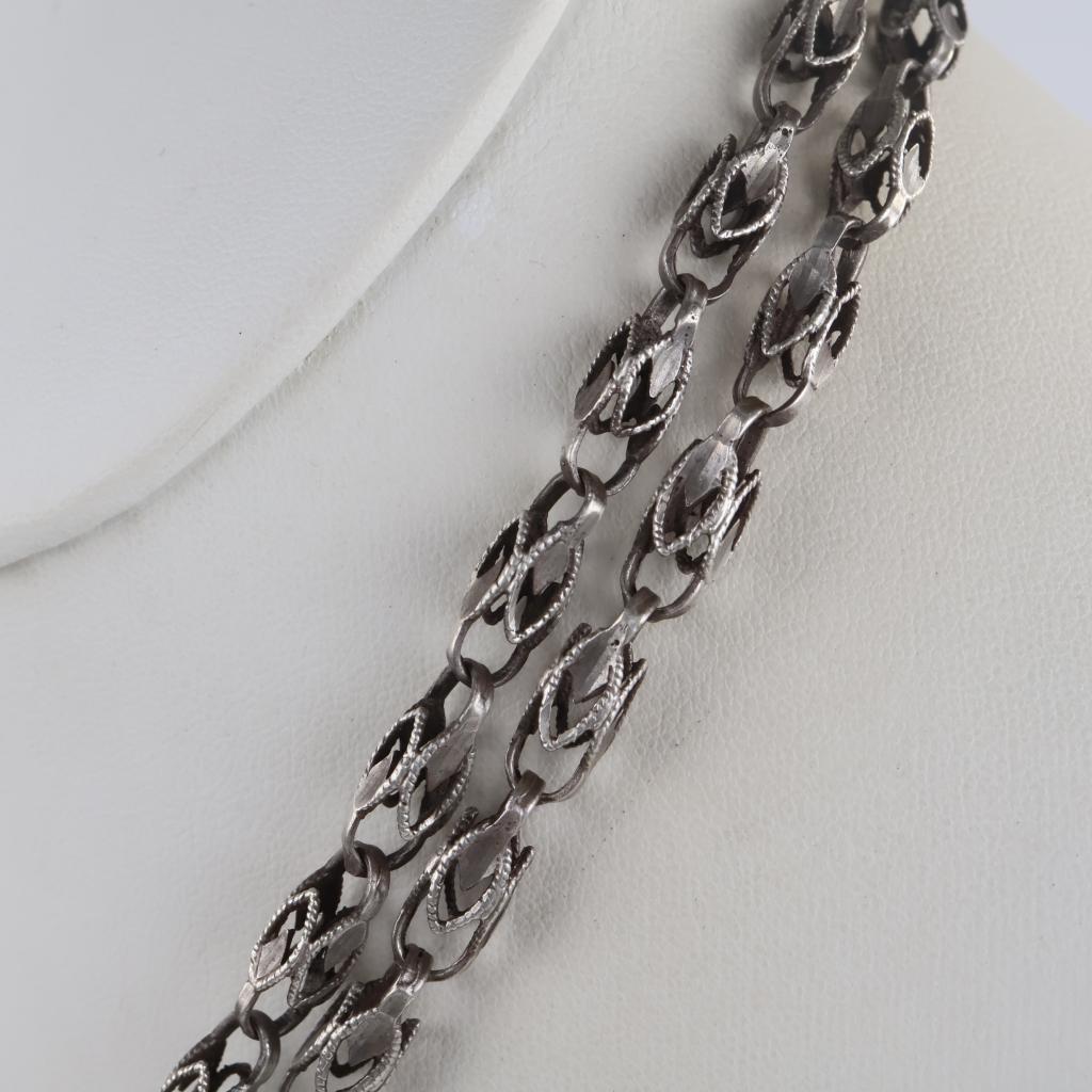 Sterling Silver Fancy Link Necklace | Property Room