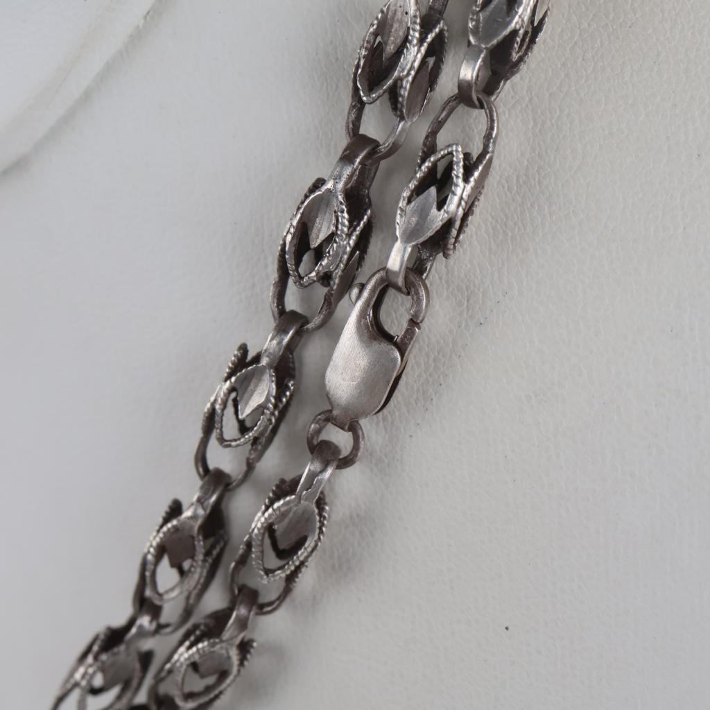 Sterling Silver Fancy Link Necklace | Property Room