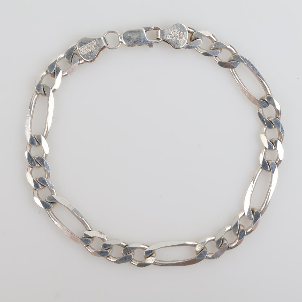 Sterling Silver Figaro Chain Bracelet | Property Room