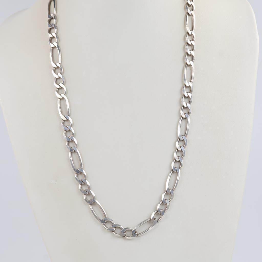 Sterling Silver Figaro Chain Necklace | Property Room