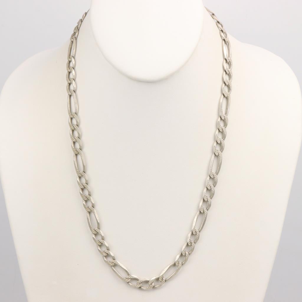 Sterling Silver Figaro Chain Necklace | Property Room