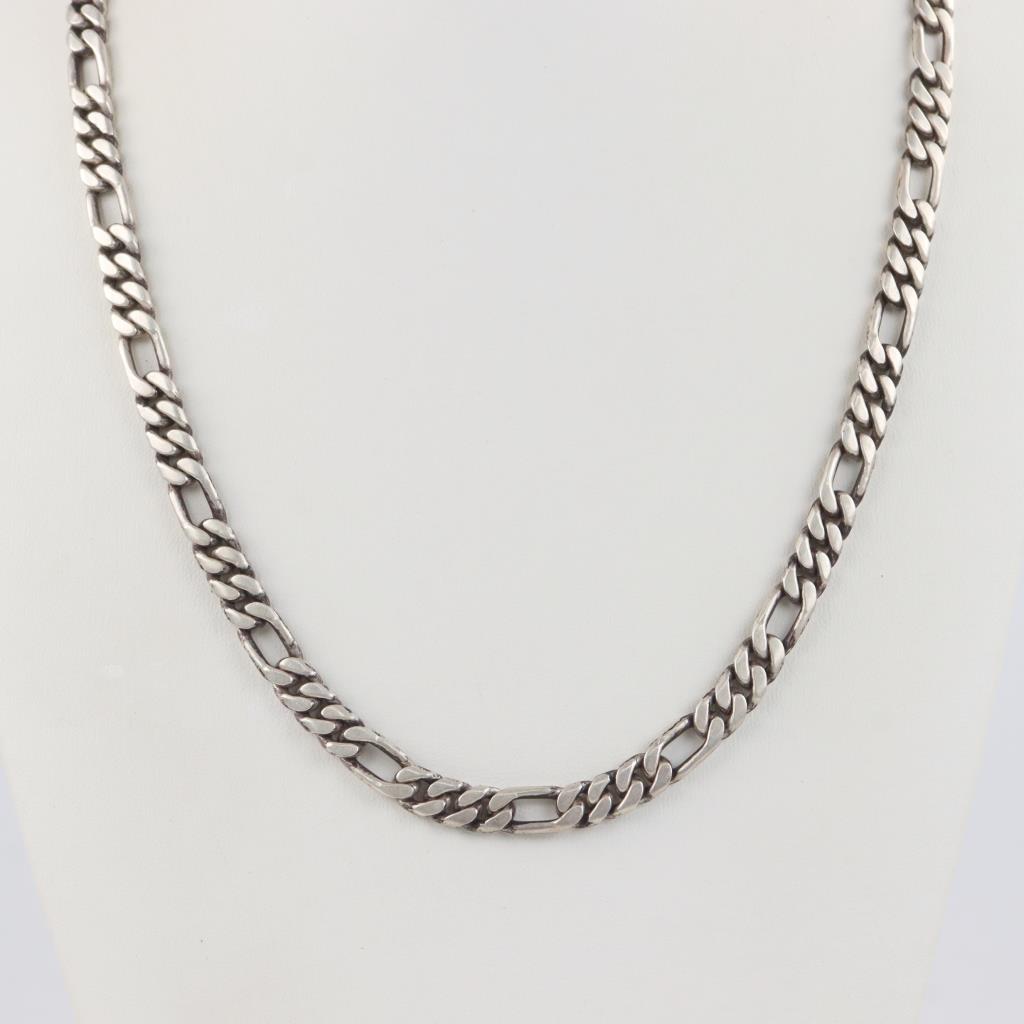 Sterling Silver Figaro Chain Necklace | Property Room