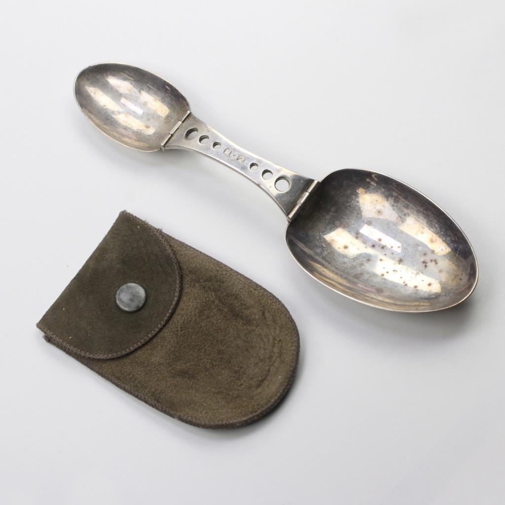 Sterling Silver Folding Travel Double Ended Spoon | Property Room