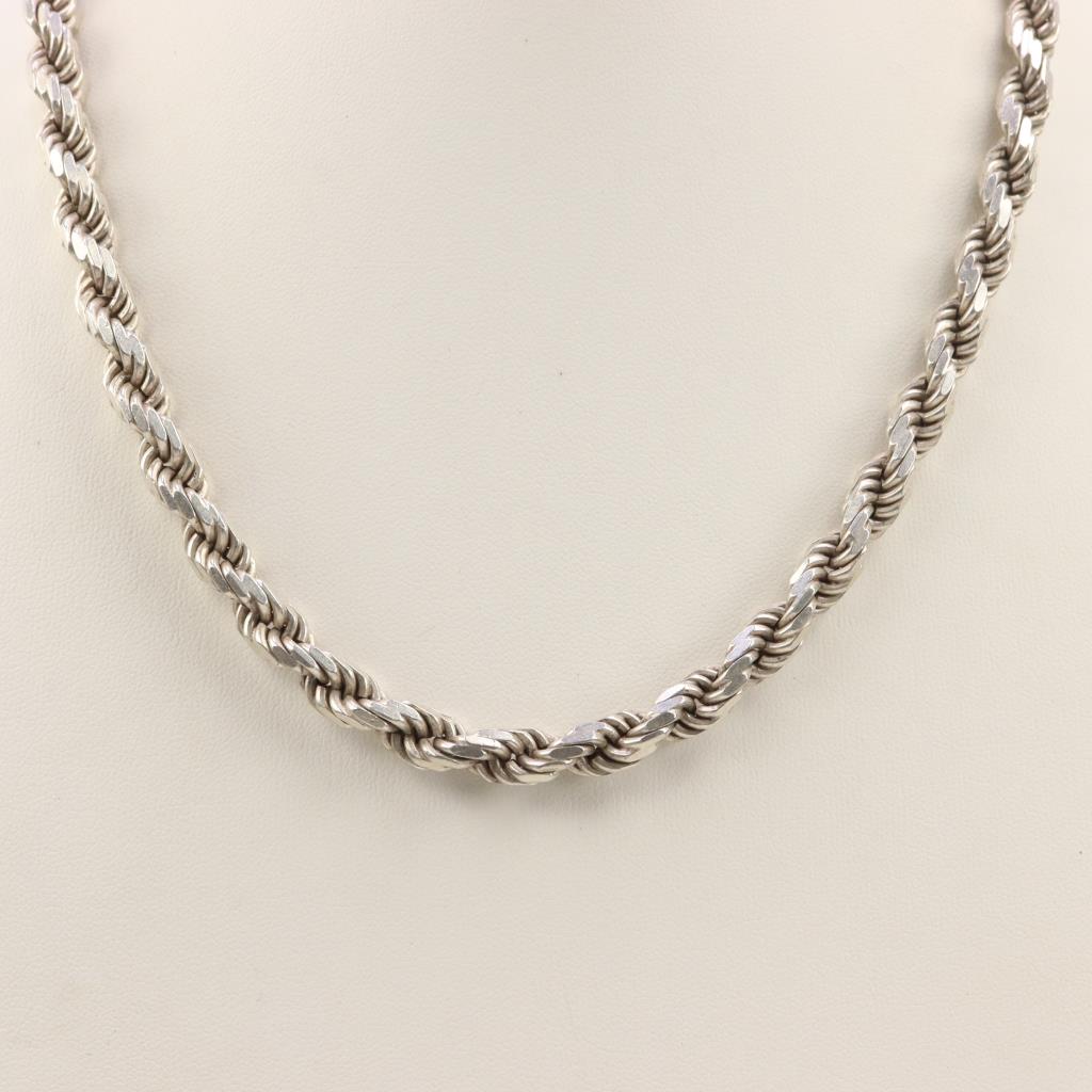 Sterling Silver French Rope Necklace | Property Room