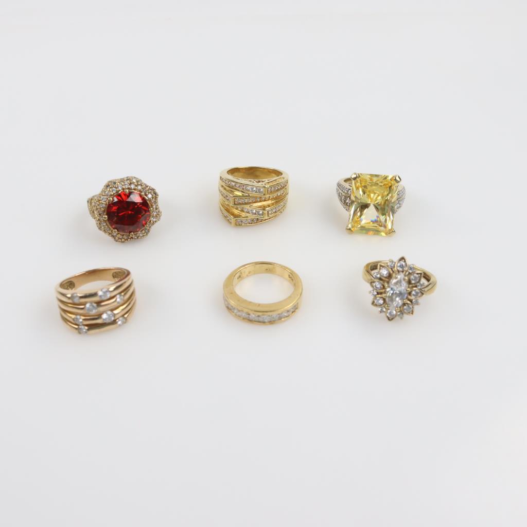Sterling Silver Gold-plated Rings, 6 Pieces | Property Room