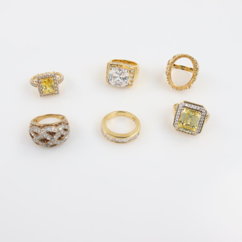 Sterling Silver Gold-plated Rings, 6 Pieces | Property Room