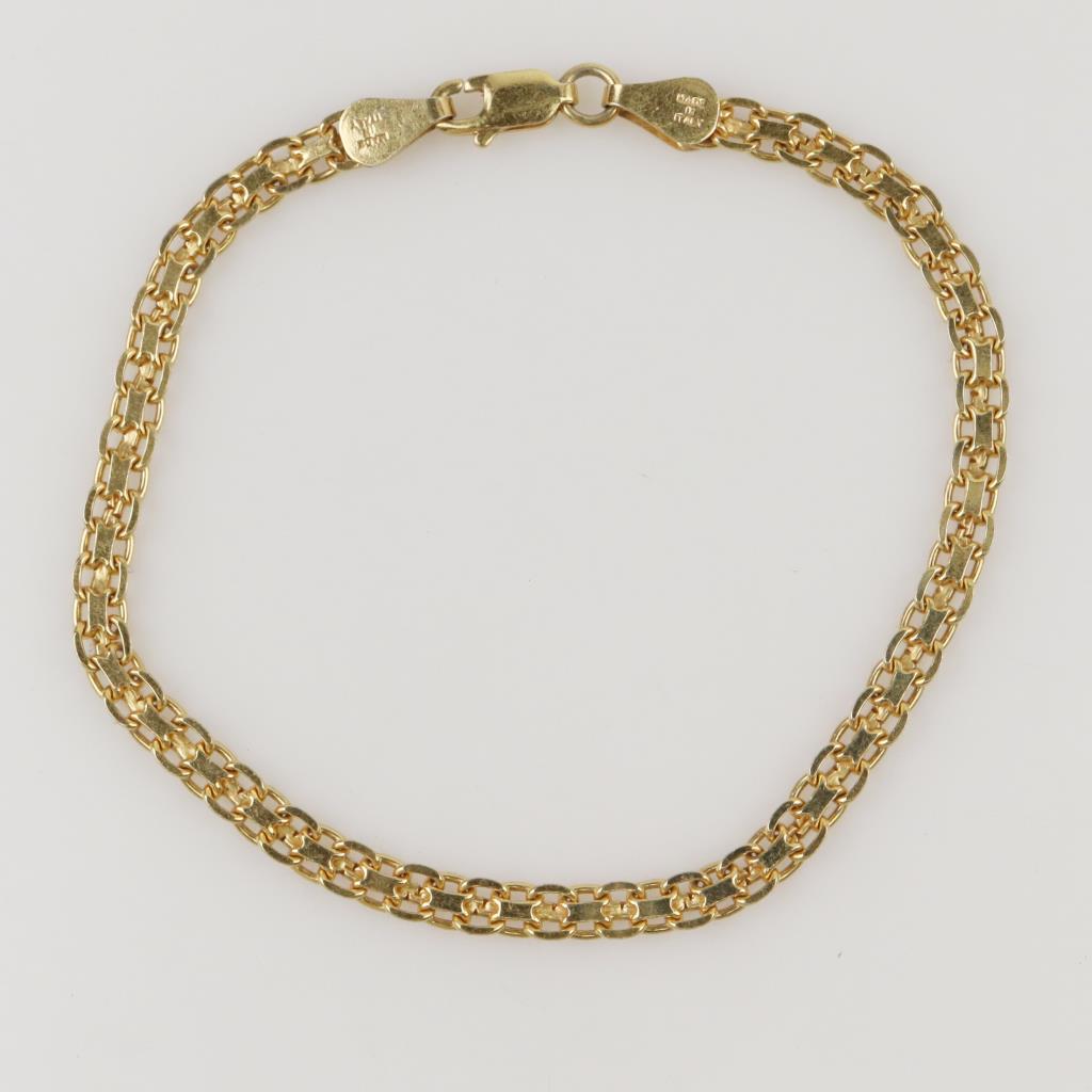 Sterling Silver GP Curb Link Braided Bracelet | Property Room