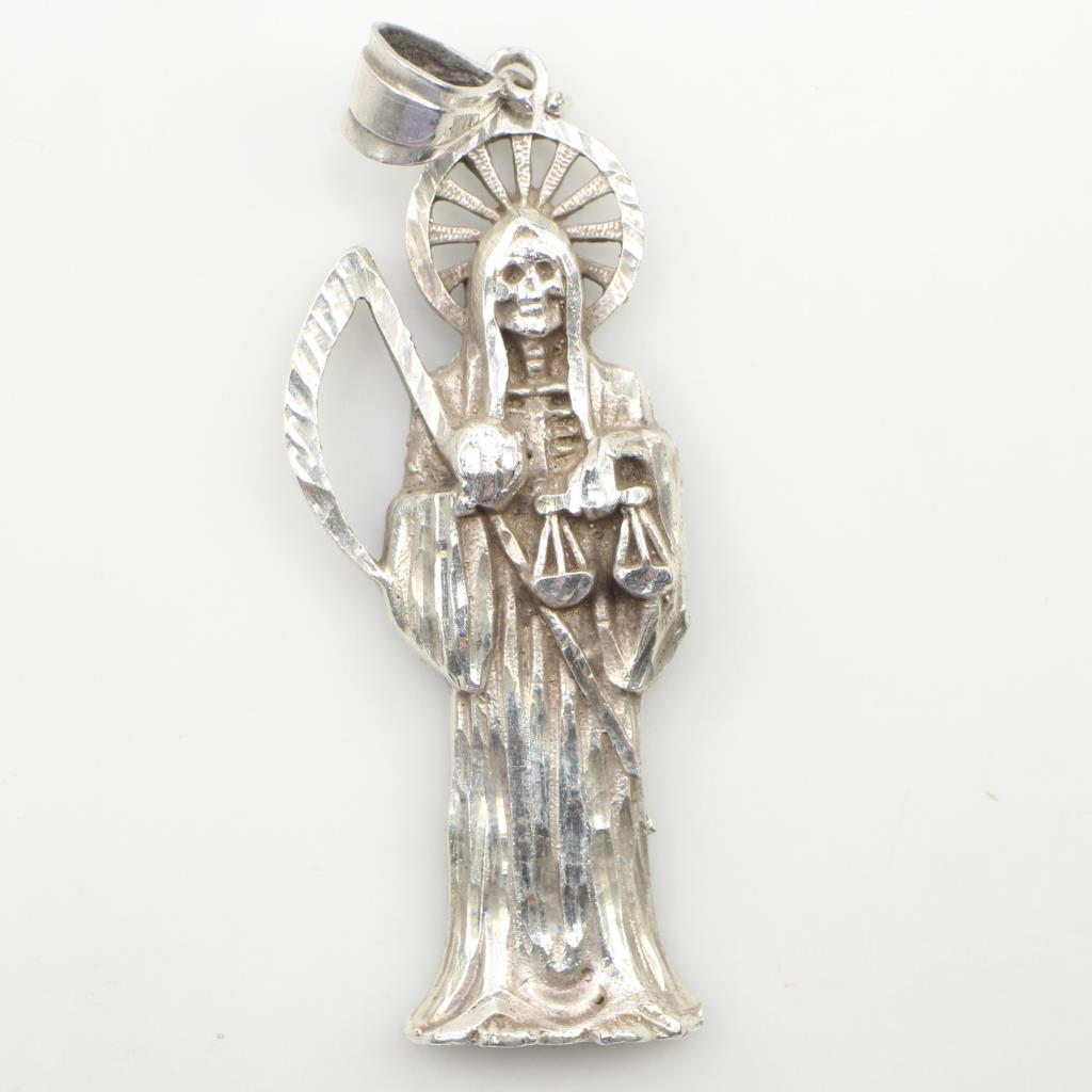 Sterling Silver Grim Reaper Pendant | Property Room