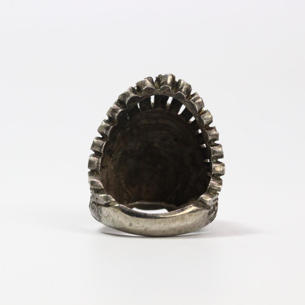 Sterling Silver Indian Head Ring 21.23g | Property Room