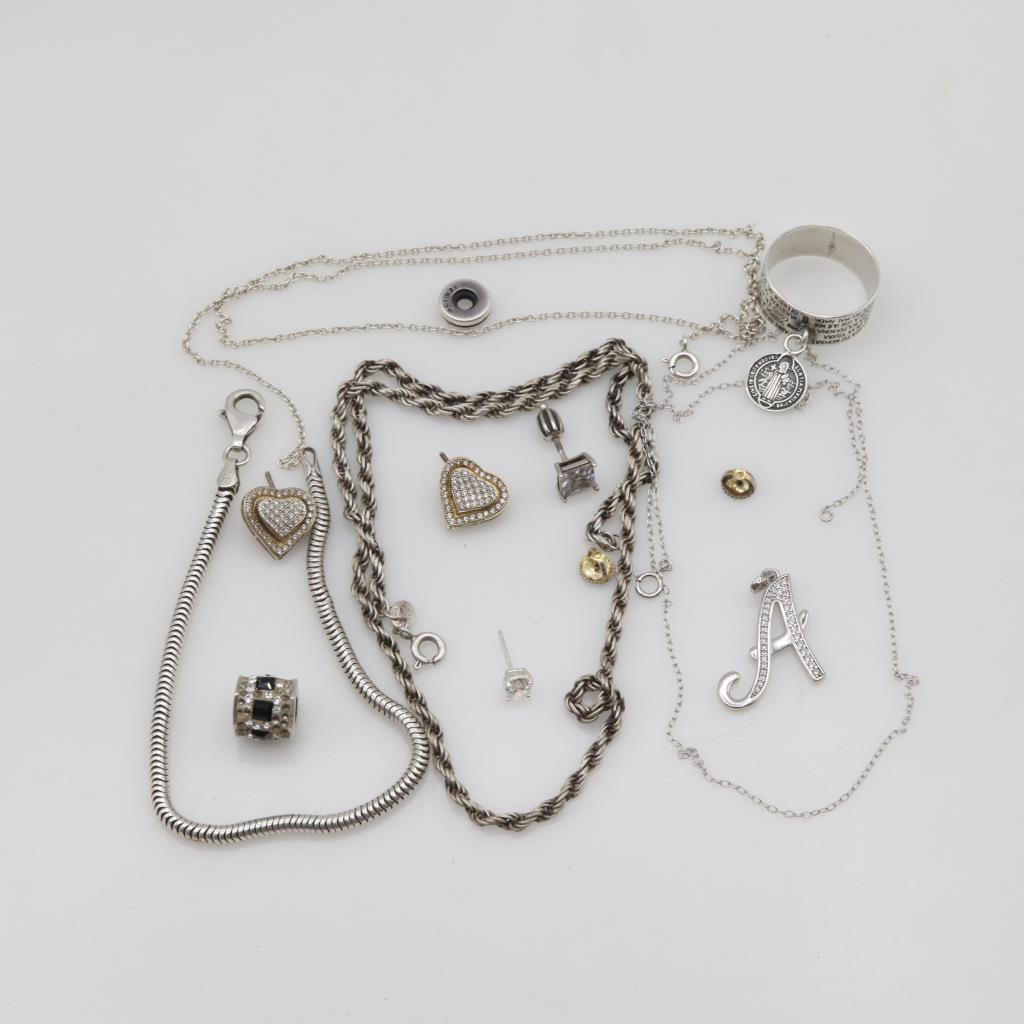 Sterling Silver Jewelry 13 Pieces Property Room