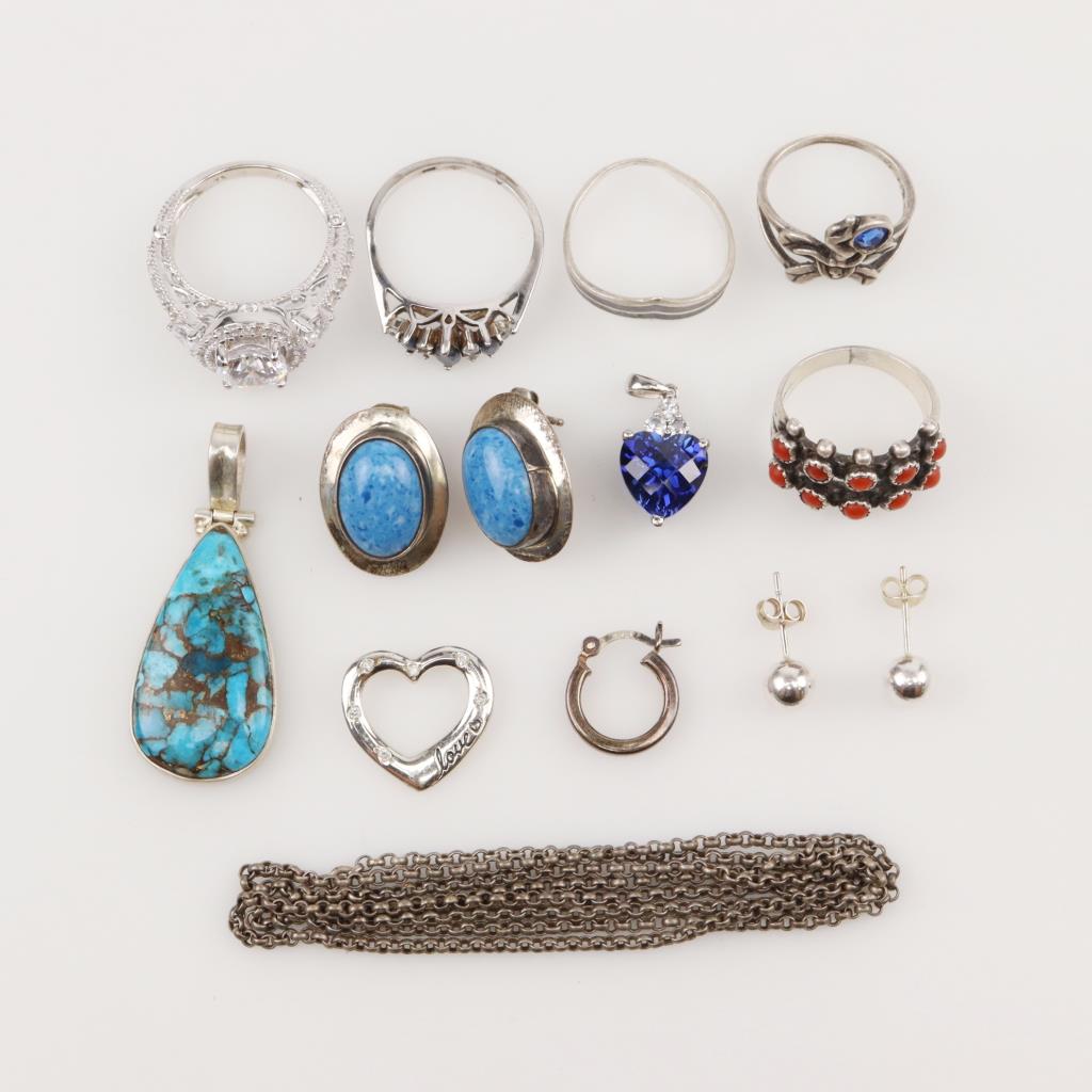 Sterling Silver Jewelry, 14 Pieces | Property Room