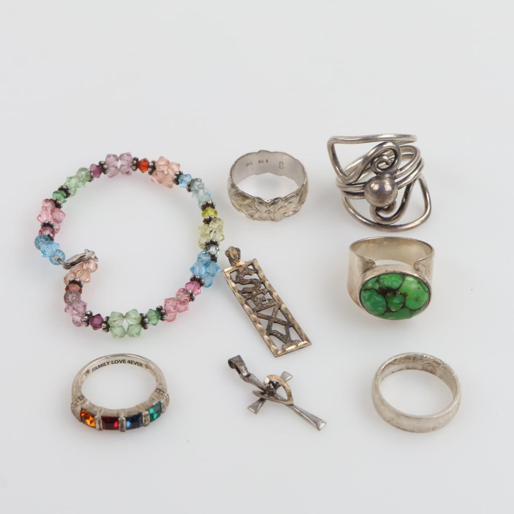 Sterling Silver Jewelry, 8 Pieces | Property Room
