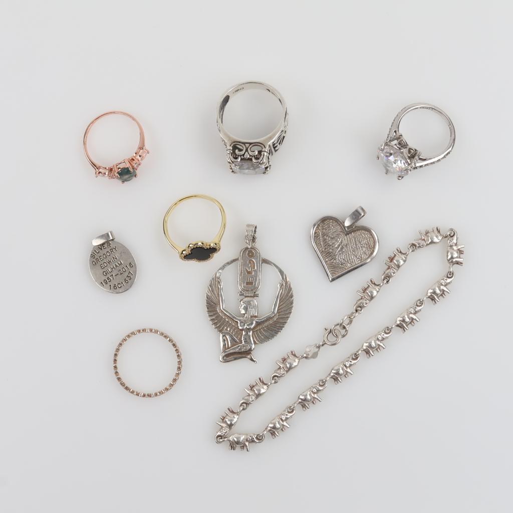 Sterling Silver Jewelry, 9 Pieces | Property Room