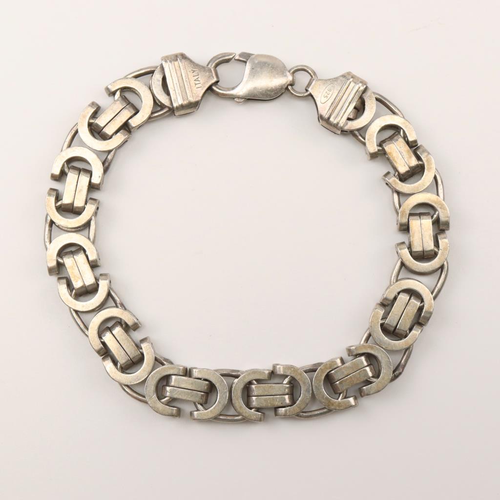 Sterling Silver Kings Link Bracelet | Property Room