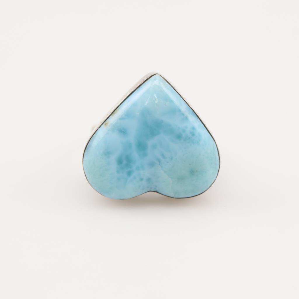 Sterling Silver Light Blue Stone Heart Ring | Property Room