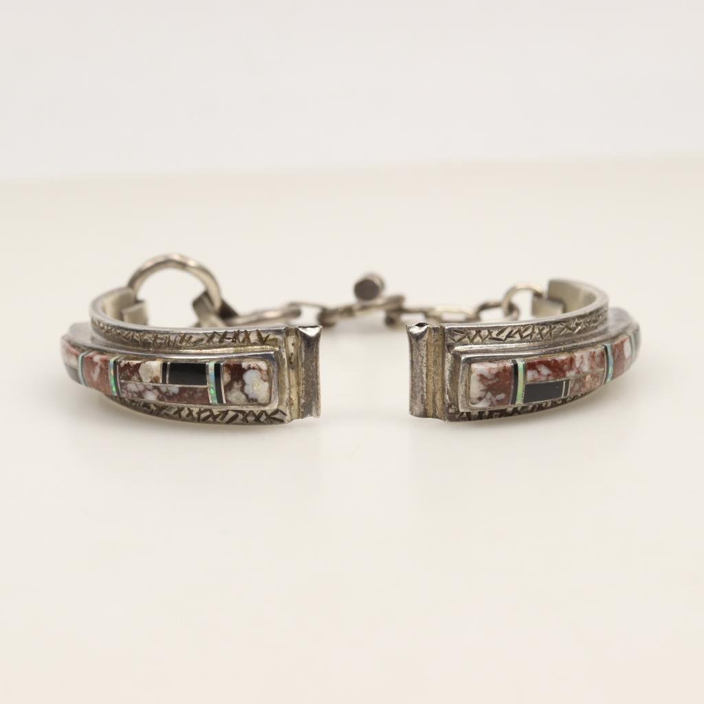 Sterling Silver Multicolored Stone Watch Band | Property Room