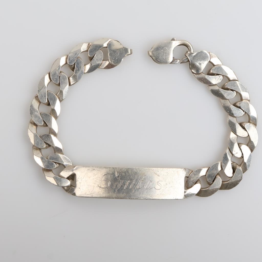 Sterling Silver Name Plate Bracelet | Property Room