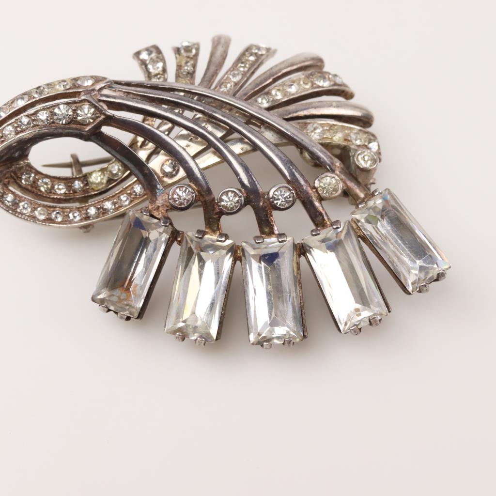Sterling Silver Pin With Clear Stones | Property Room