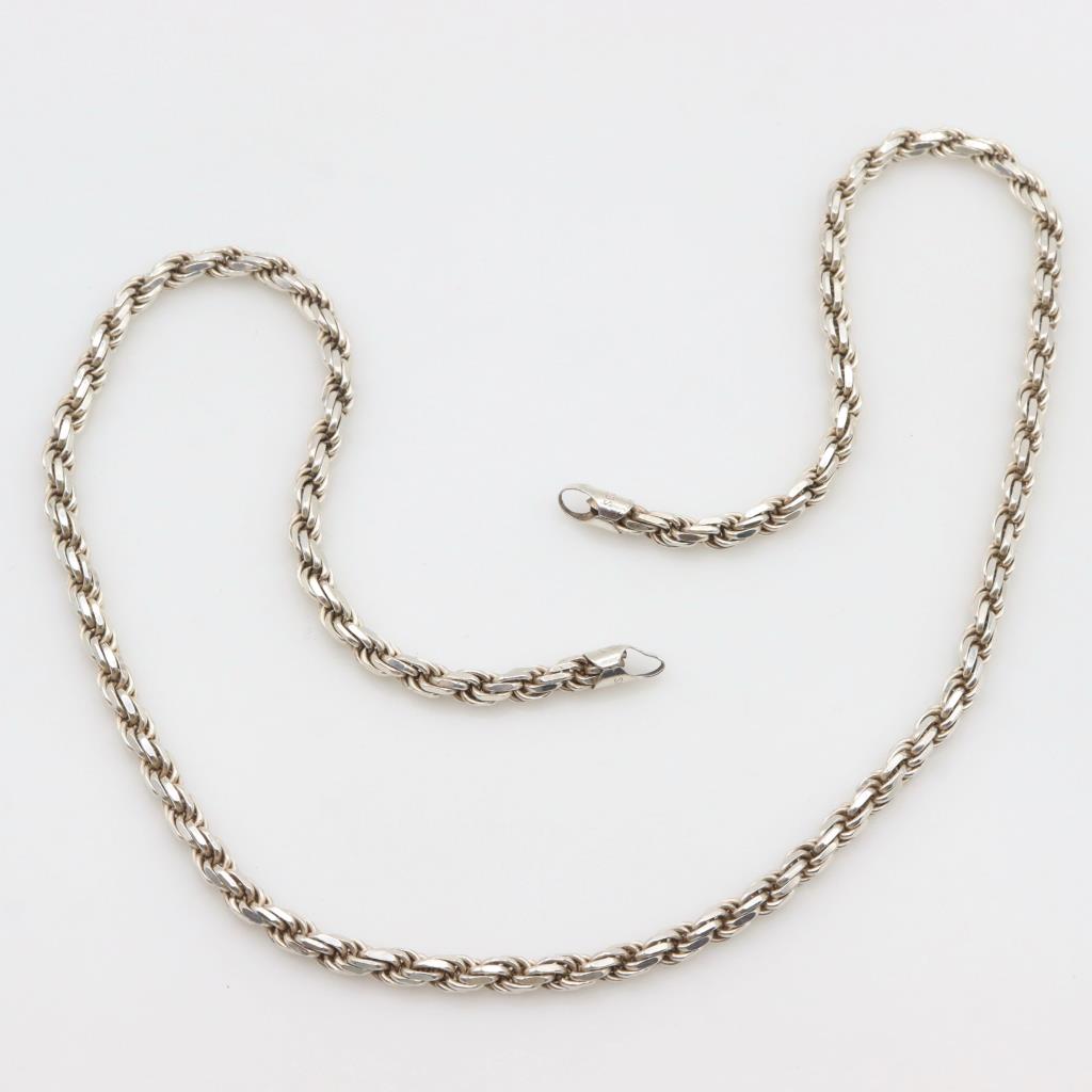 Sterling Silver Rope Chain Necklace | Property Room