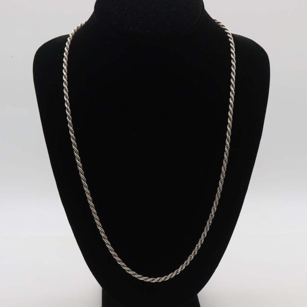 Sterling Silver Rope Chain Necklace | Property Room