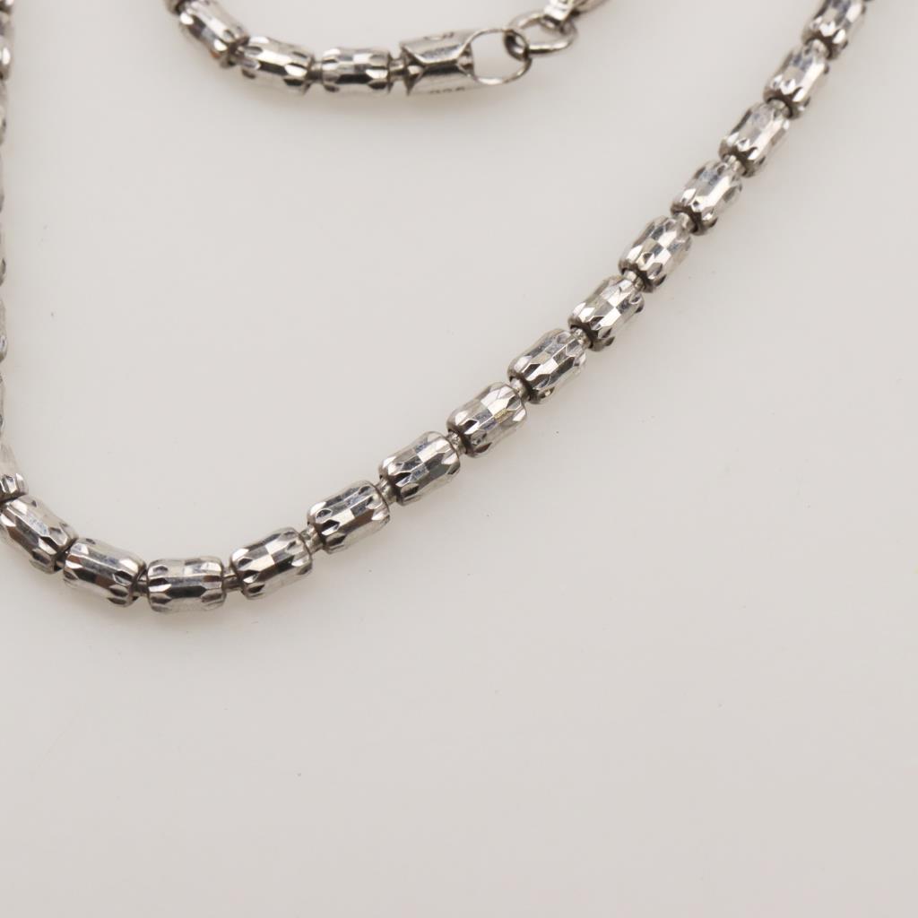 Sterling Silver Sparkle-cut Chain Necklace | Property Room