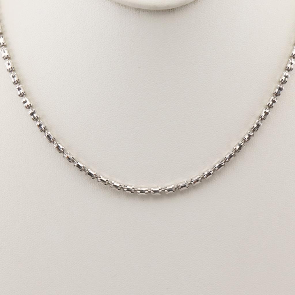 Sterling Silver Sparkle-cut Chain Necklace | Property Room