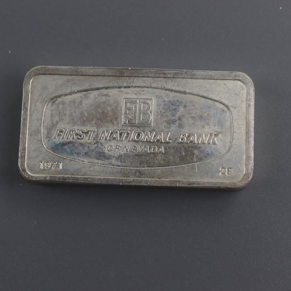 Sterling Silver The Franklin Mint First National Bank Of Nevada 1000 ...