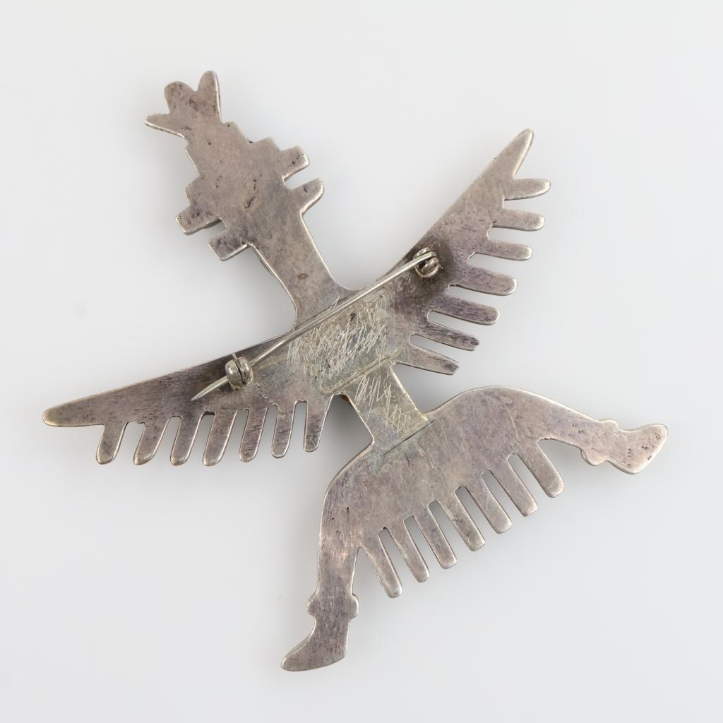 Sterling Silver Turquoise Knifewing Design Pin | Property Room