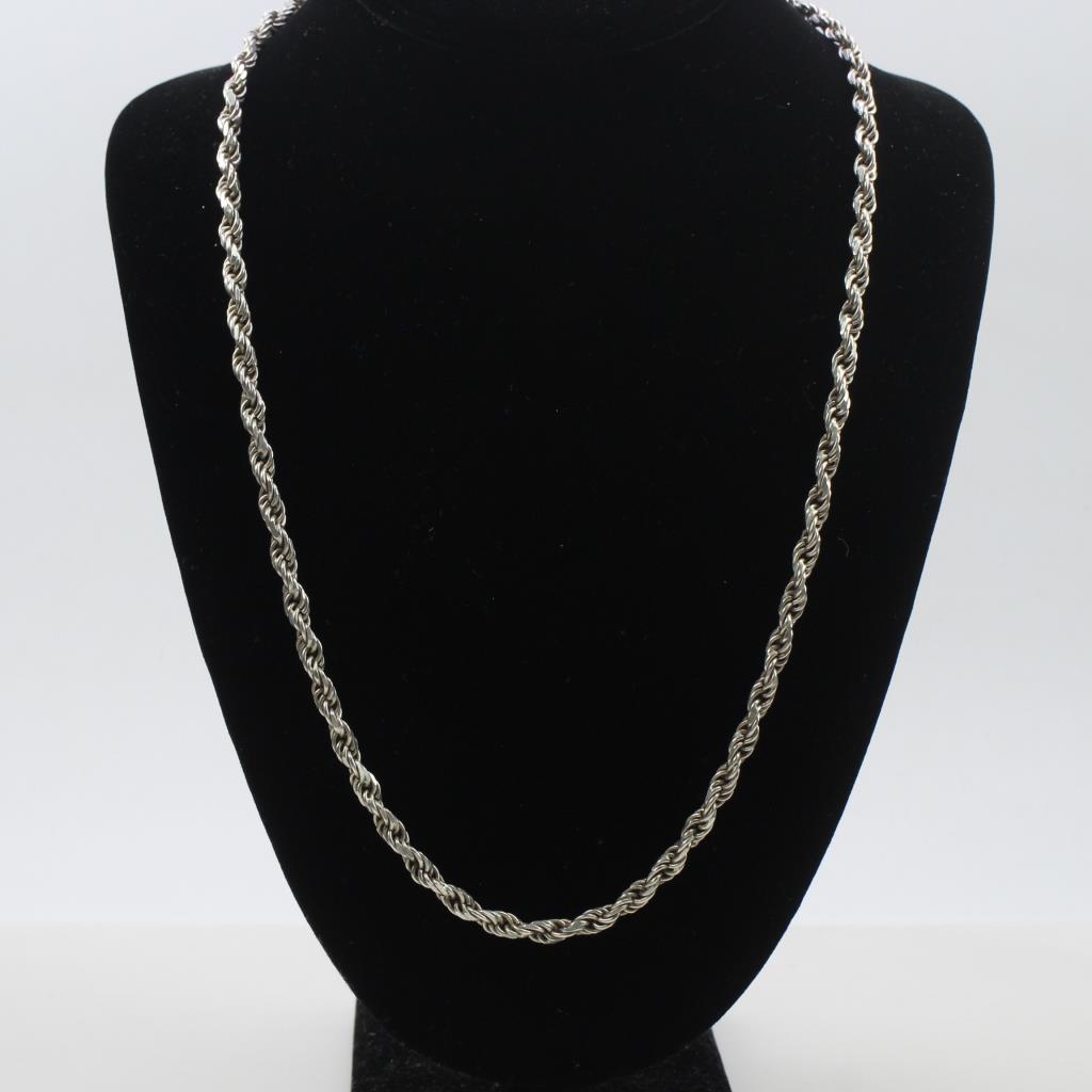Sterling Silver Twisted Rope Necklace | Property Room