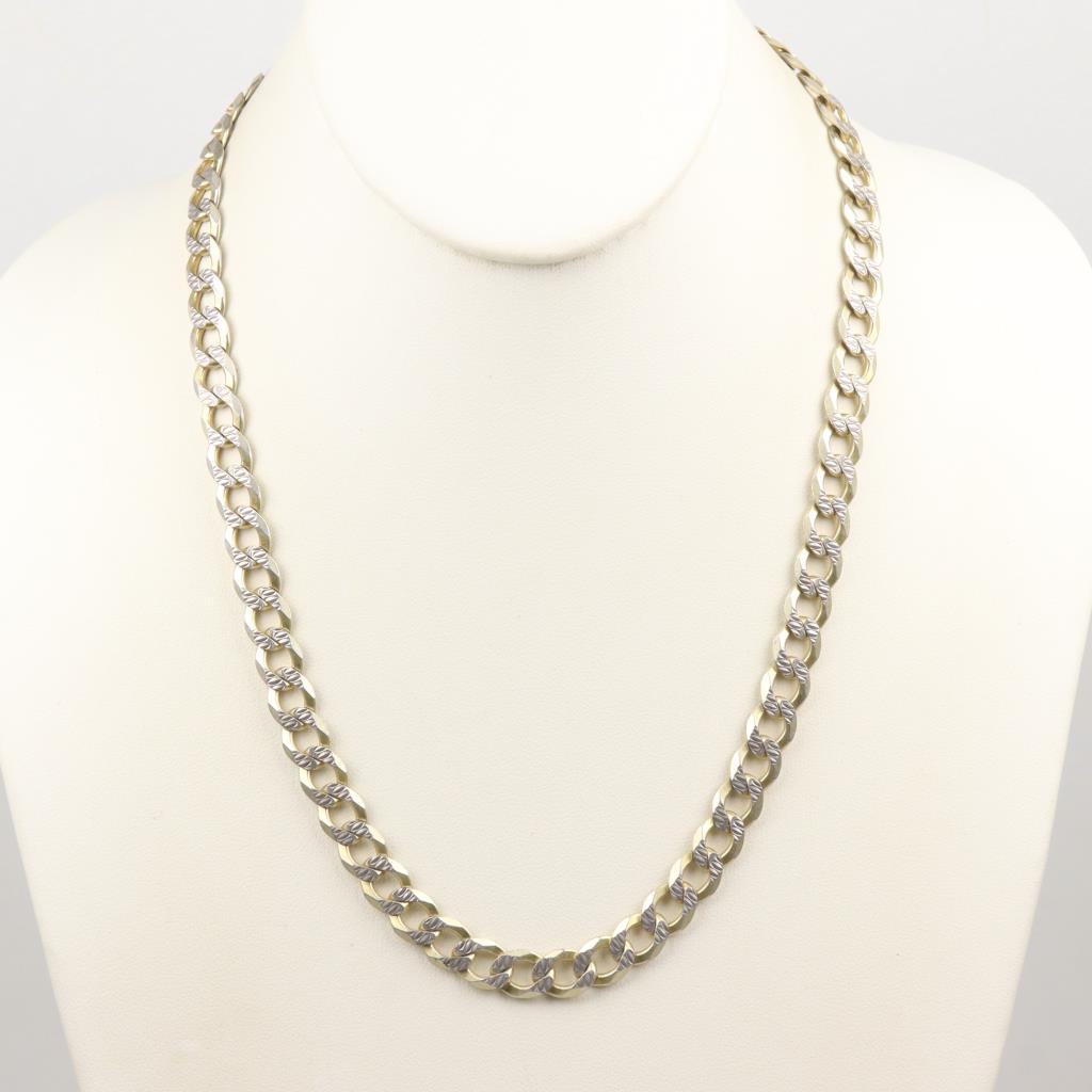 Sterling Silver Two Toned Curb Link Necklace | Property Room