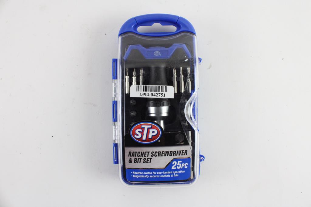 STP 25-Piece Ratchet Screwdriver & Bit Set | Property Room
