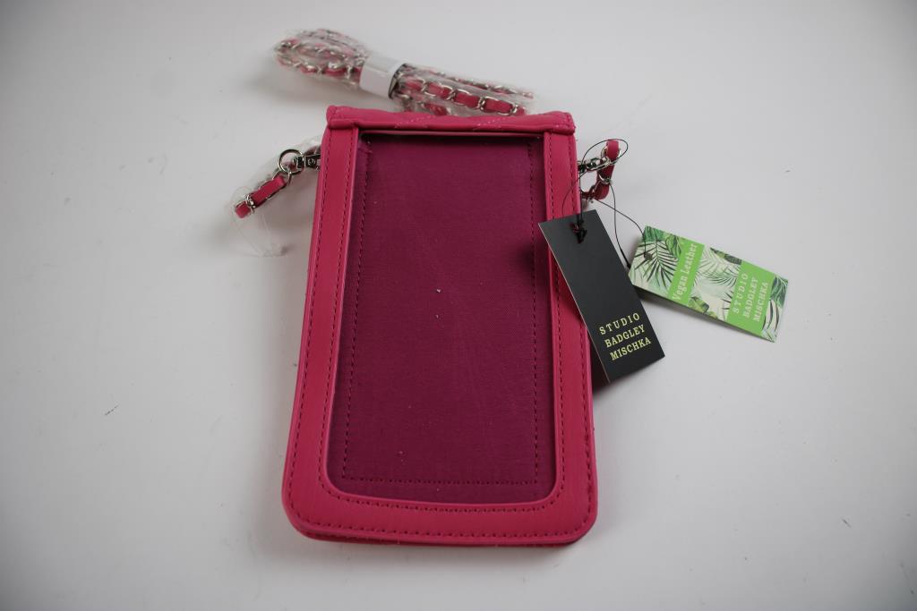 Studio Badgley Mischka Pink Leather Phone Carry Case | Property Room