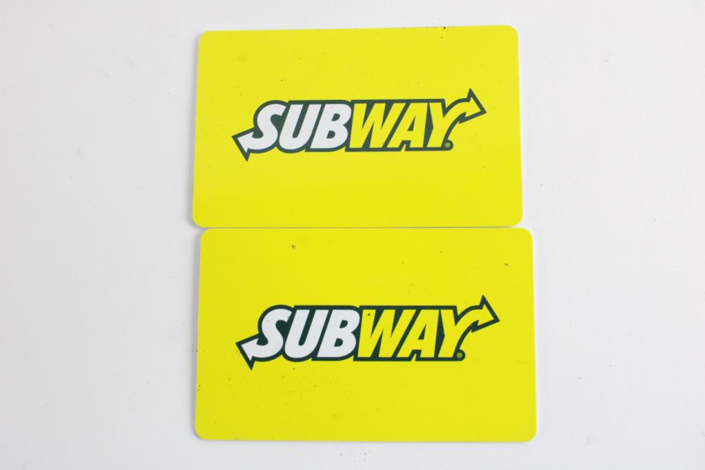 Subway Gift Cards, 2 Pieces | Property Room