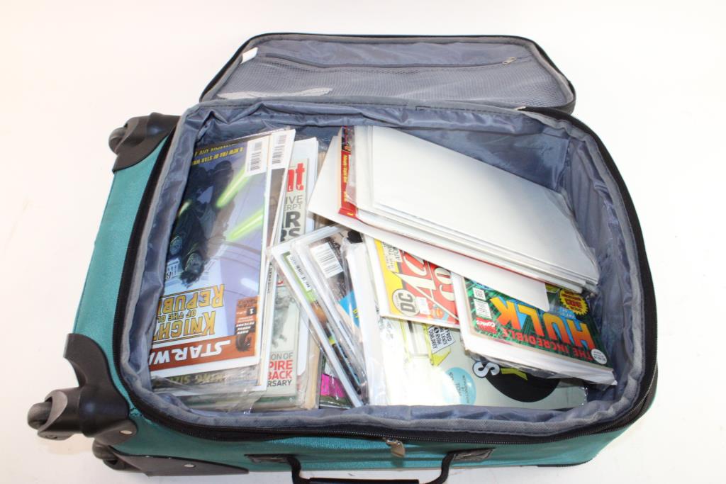 Suitcase With Assorted Comic Books, 20+ Pieces | Property Room