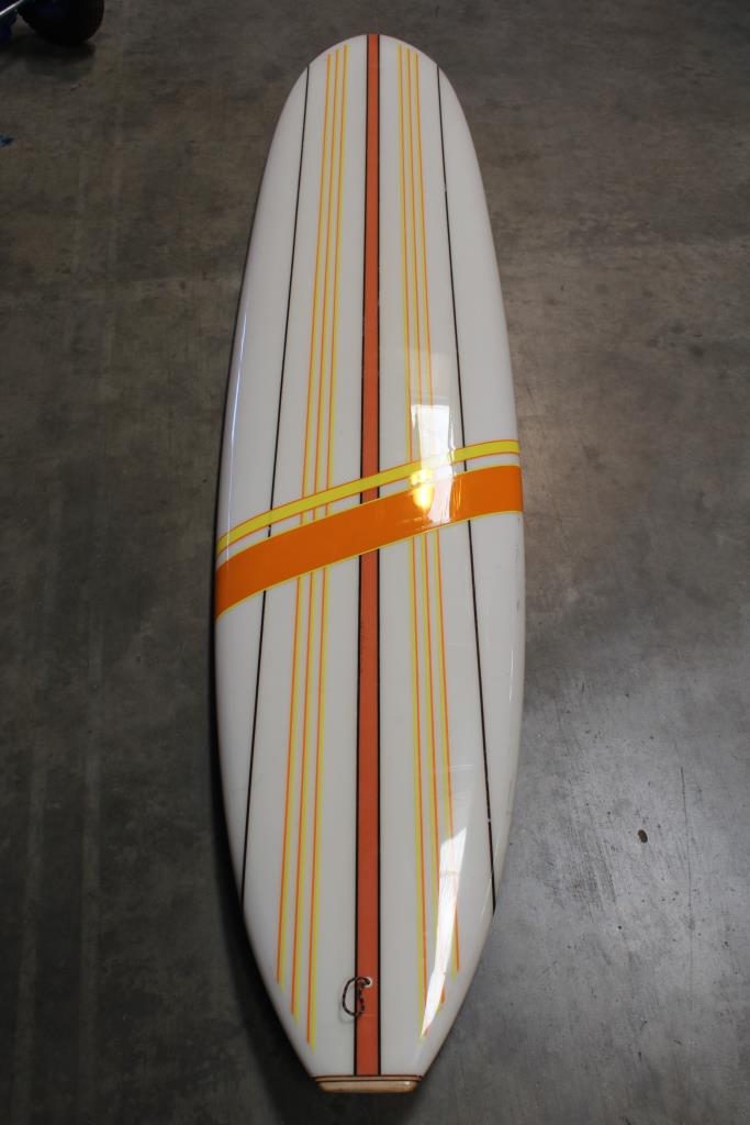 Surfboard With White, Yellow And Orange Pattern | Property Room