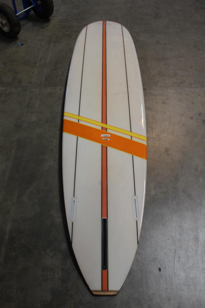 Surfboard With White, Yellow And Orange Pattern | Property Room