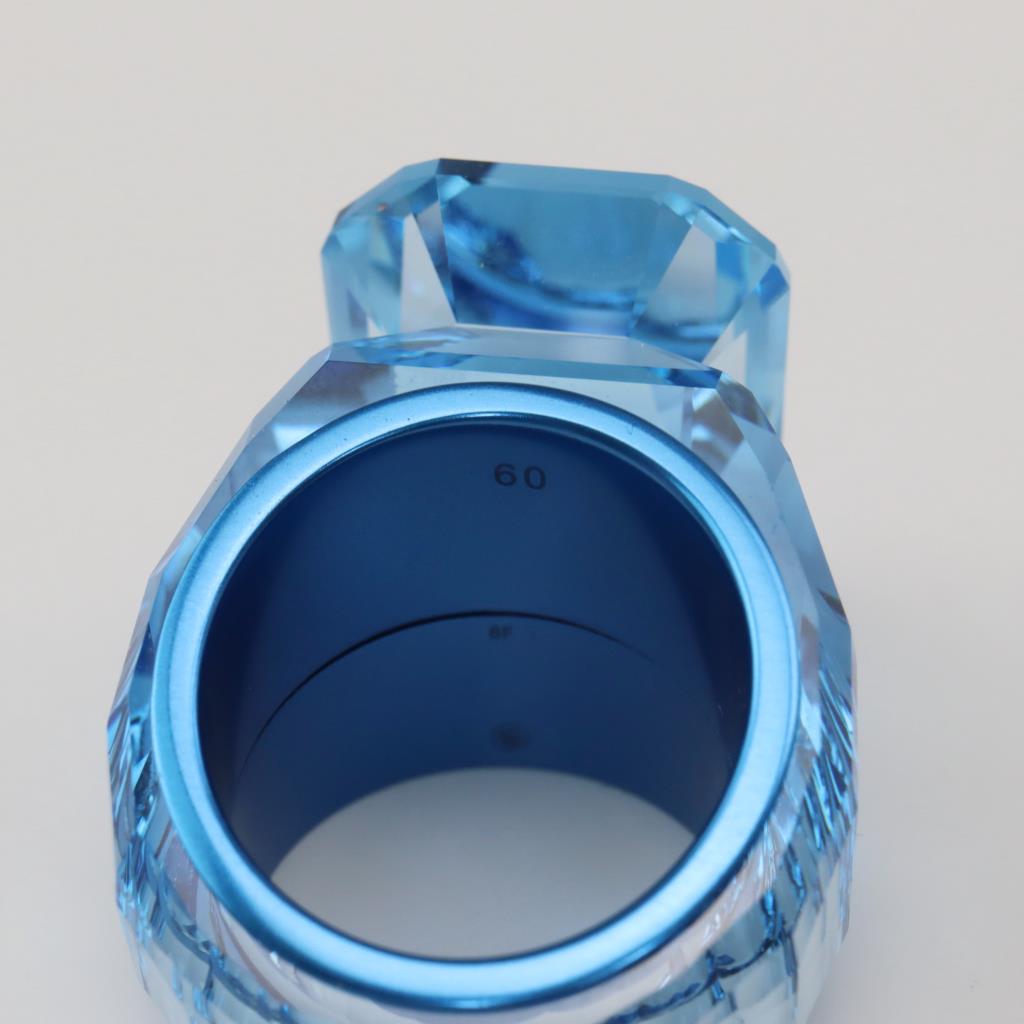Swarovski Lucent Blue Octagon Cut Crystal Cocktail Ring | Property Room
