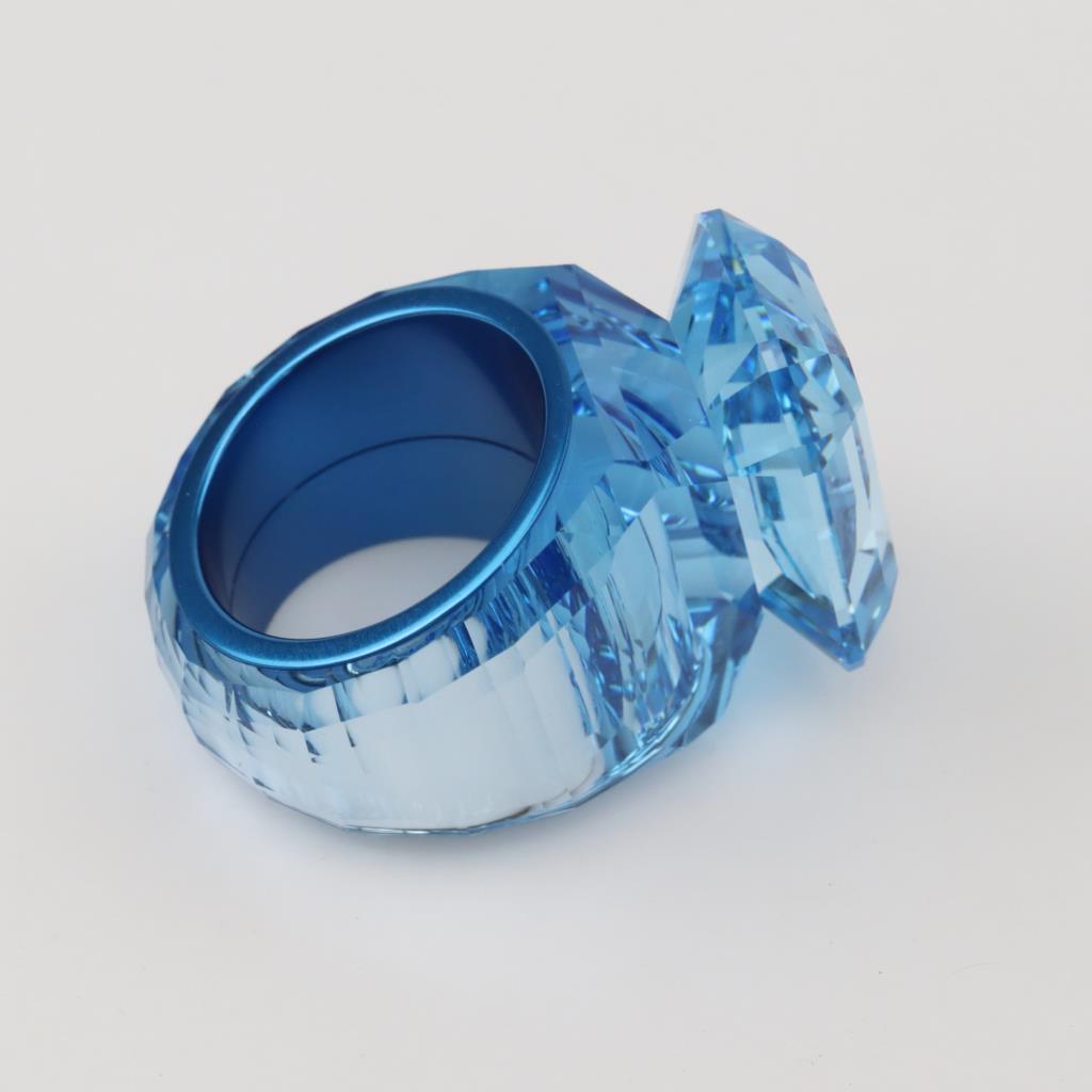 Swarovski Lucent Blue Octagon Cut Crystal Cocktail Ring | Property Room