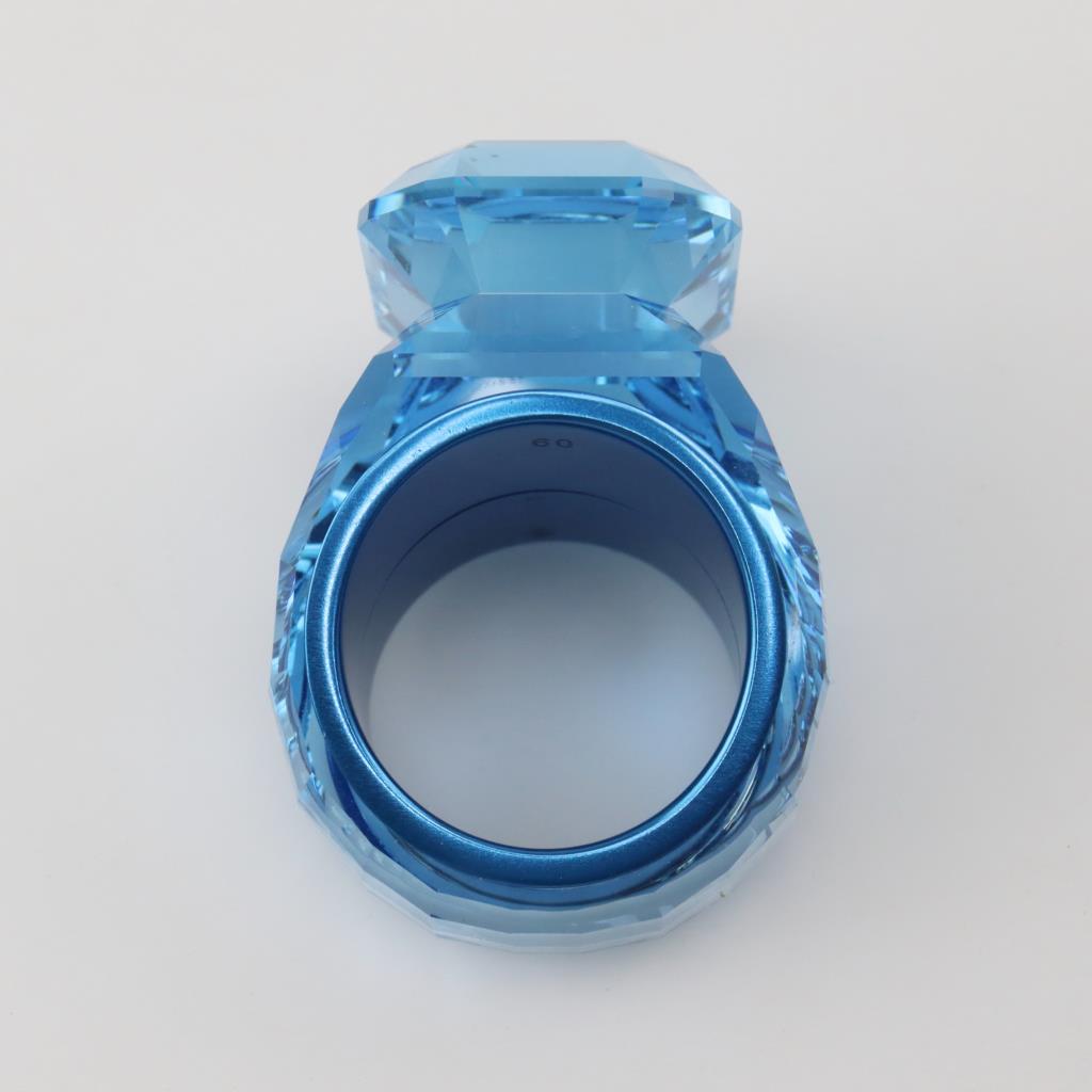 Swarovski Lucent Blue Octagon Cut Crystal Cocktail Ring | Property Room