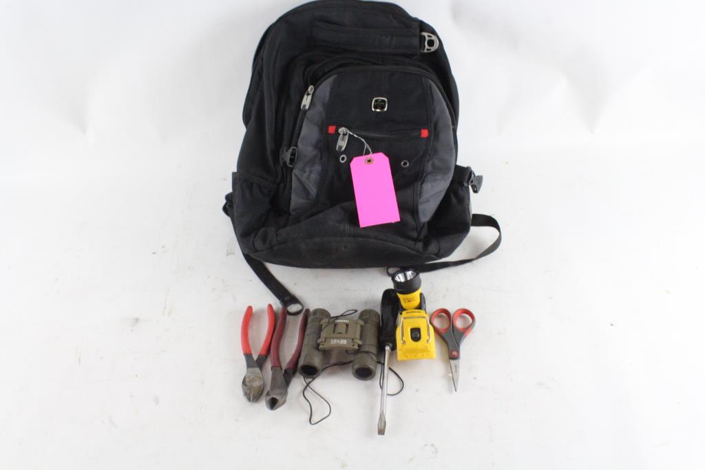 Swiss Gear Backpack, Bushnell Binoculars And Tools, 15+ Pieces ...