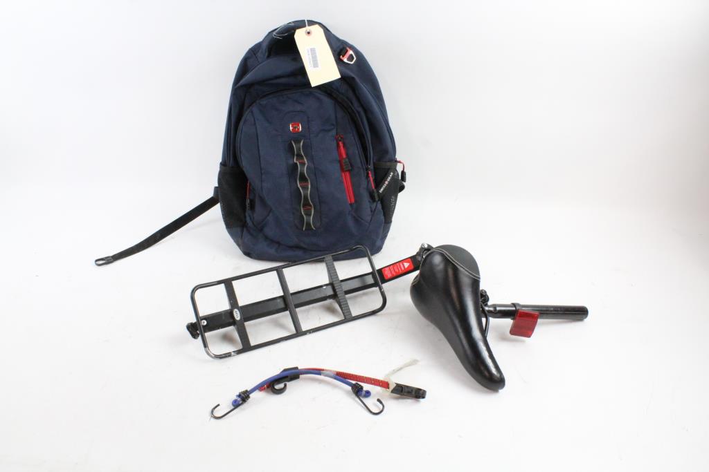 Swiss Gear Backpack With Bike Seat And Bike Rack | Property Room