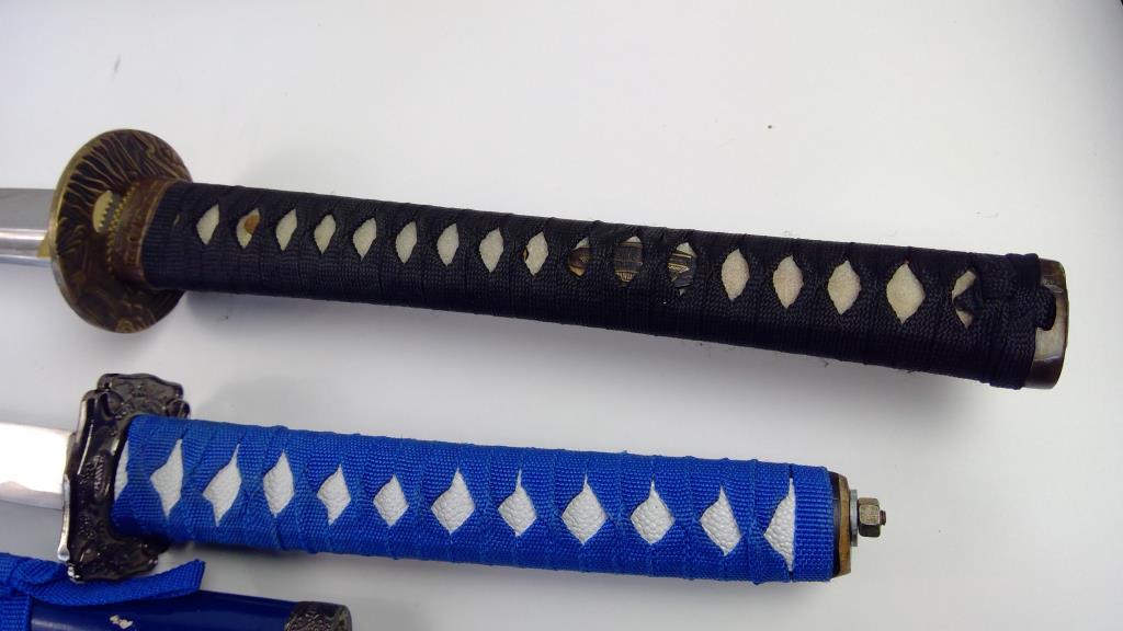 Sword 39" With Blue Handle/Sheath, 42" Sword With Black Handle/Sheath ...