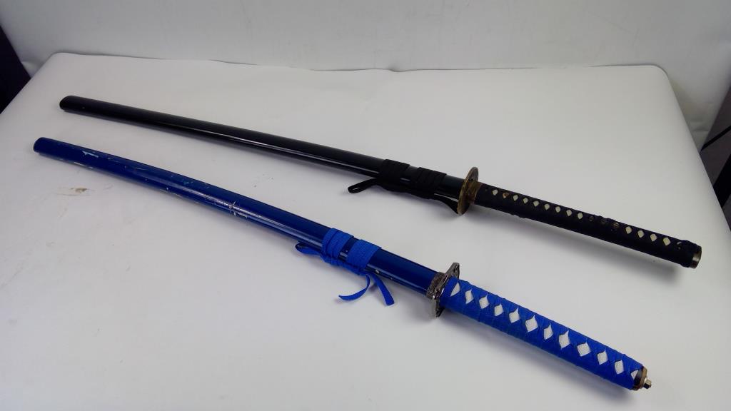 Sword 39" With Blue Handle/Sheath, 42" Sword With Black Handle/Sheath ...