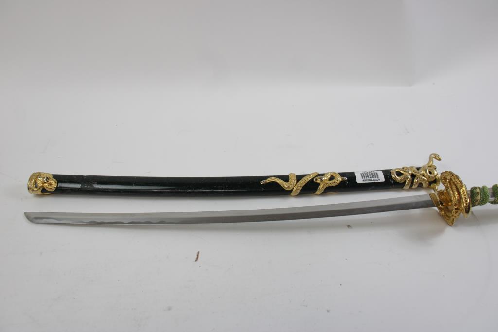 Sword With Sheath Decorated With Gold Snakes | Property Room