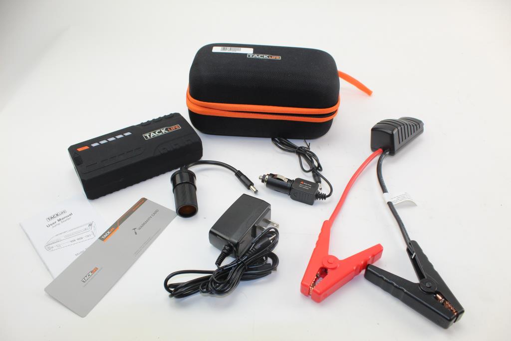 Tack Life T6 800A Peak 1800mAh Car Jump Starter ( Up To 7.0L Gas 5.5 ...