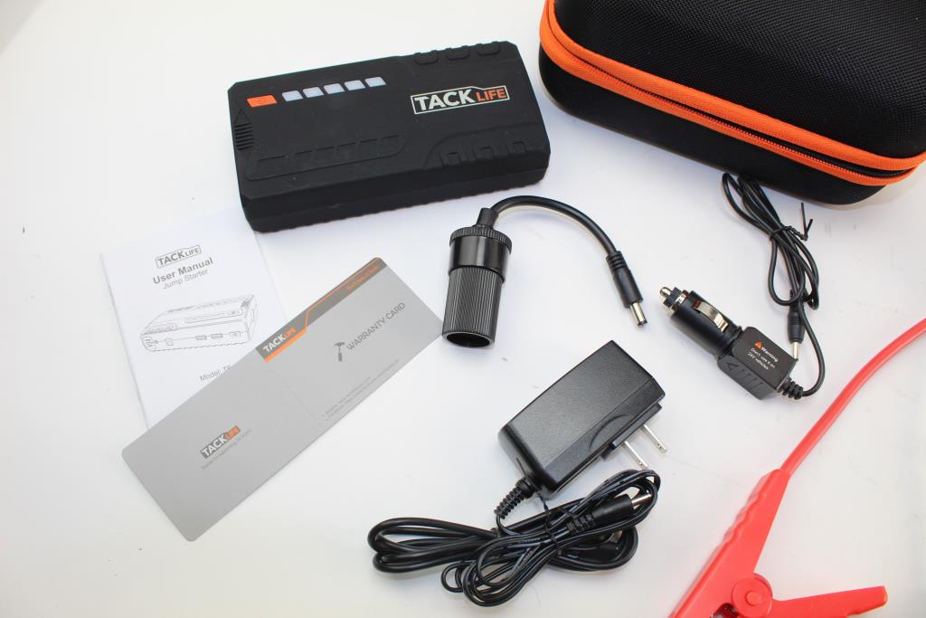Tack Life T6 800A Peak 1800mAh Car Jump Starter ( Up To 7.0L Gas 5.5 ...