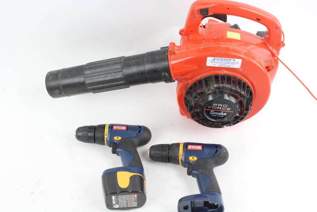 Tanaka Pro Force Blower, Ryobi Drills | Property Room