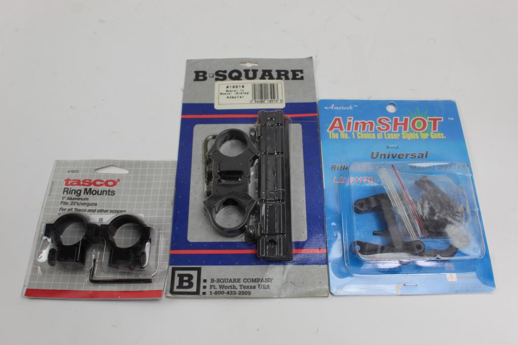 Tasco, Amstech, B Square Scope Mounts, 3 Pieces | Property Room