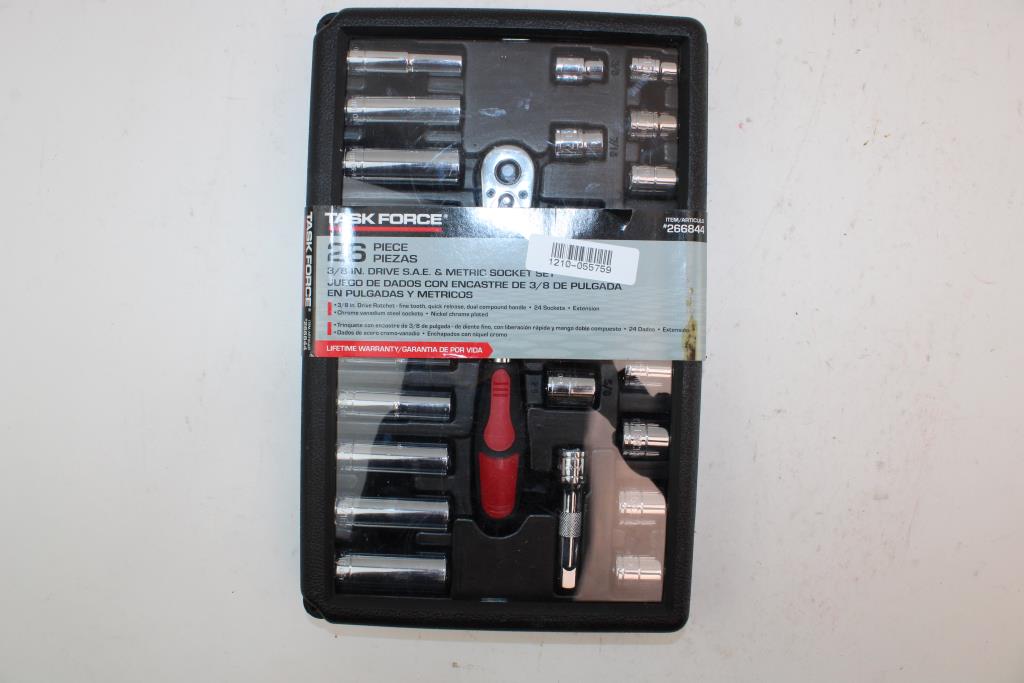 Task Force 26 Piece Drive Sae & Metric Socket Set | Property Room