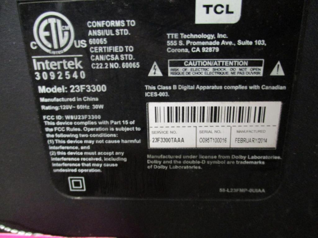 TCL 23" Flatscreen TV | Property Room